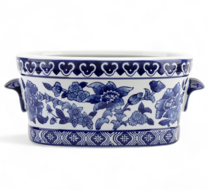Blue & White Flower Basin – Emerald Layne